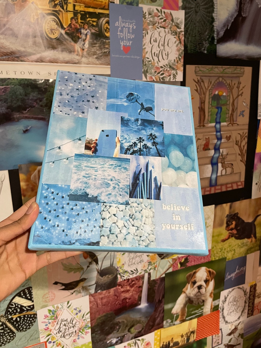 VSCO Canvas Collage- Blue Aesthetic (8 X 10 In. Canvas) - Etsy