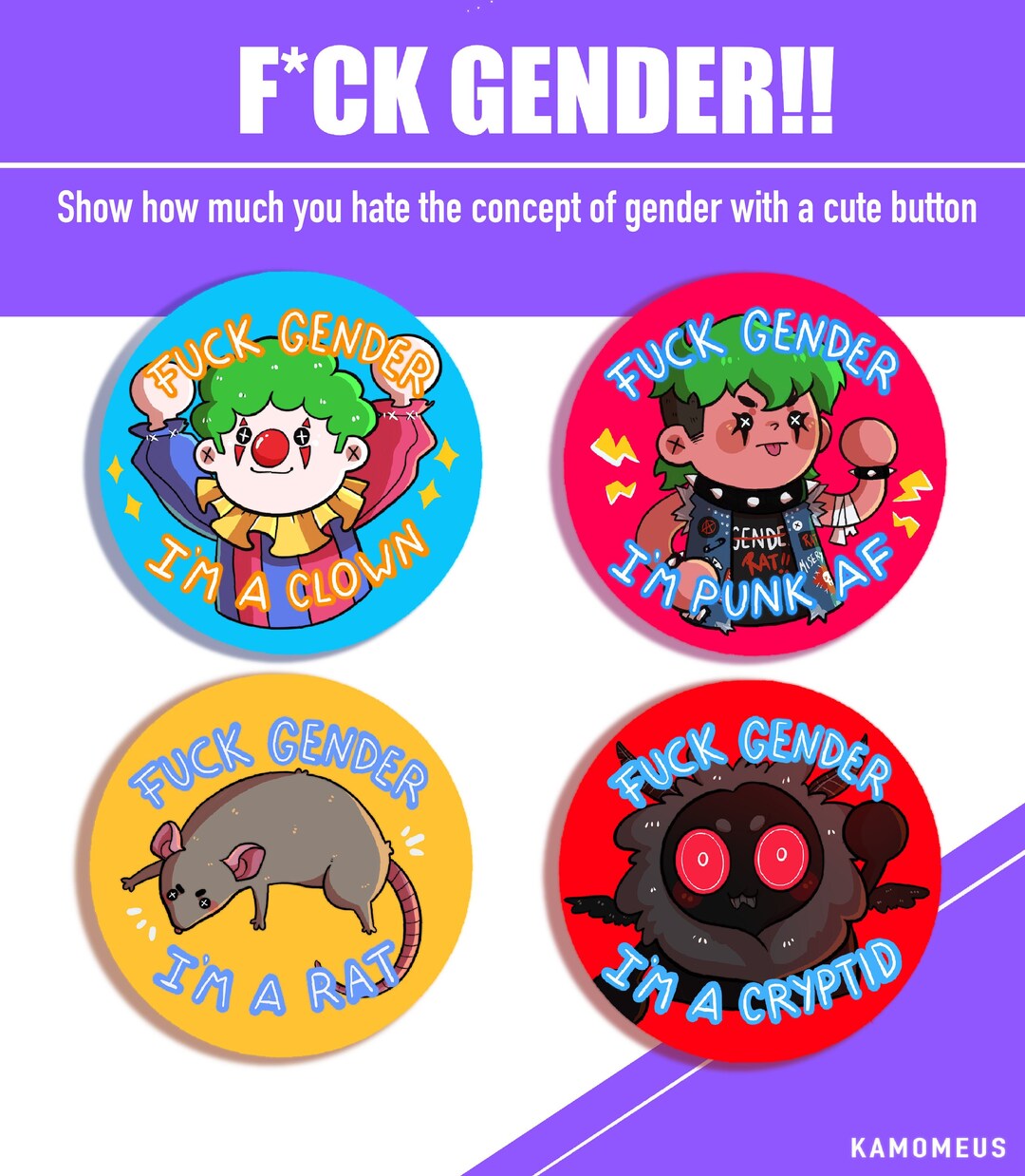 Fck Gender Buttons - Etsy