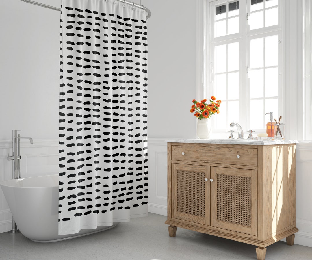 Mud Cloth Shower Curtain, Boho Shower Curtain, Abstract, Tribal, Kuba ...