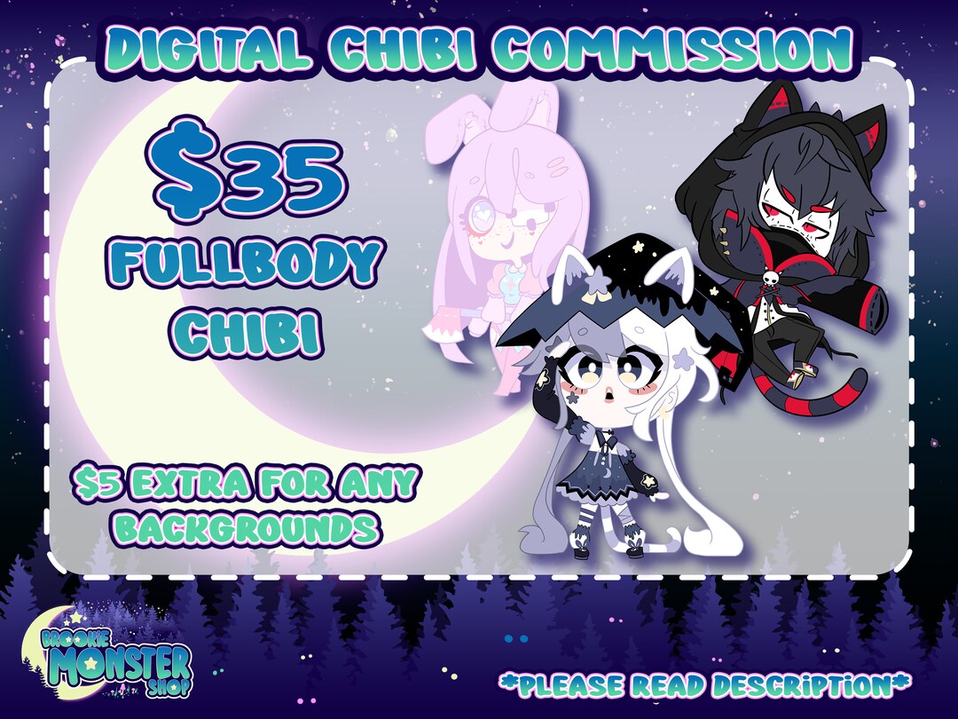 Custom Chibi Digital Art Commission - Etsy