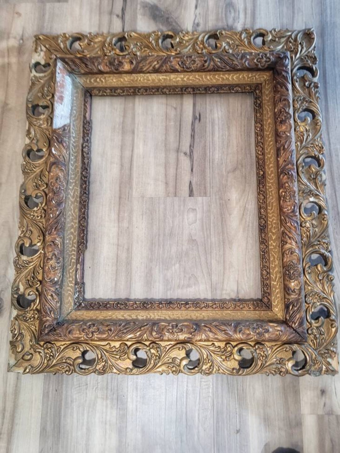 Antique Frame Gold Gesso Baroque Rococo on Wood Frame Hollywood Glam ...