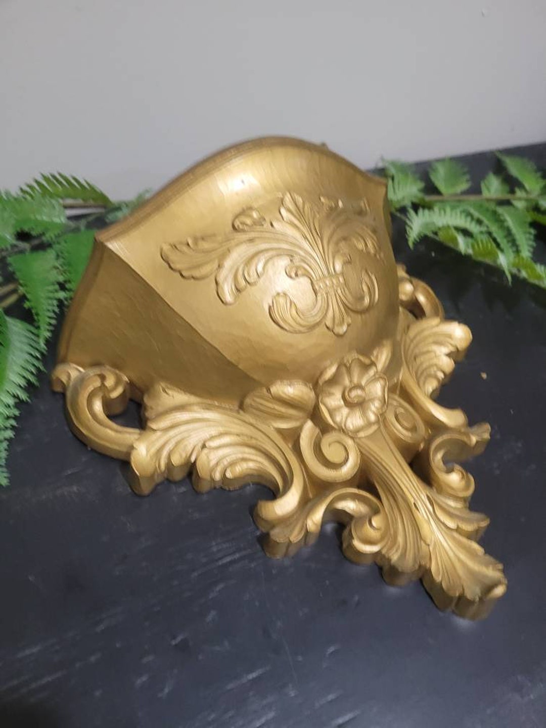 Syroco Wall Pocket Mcm Planter Gold Baroque - Etsy
