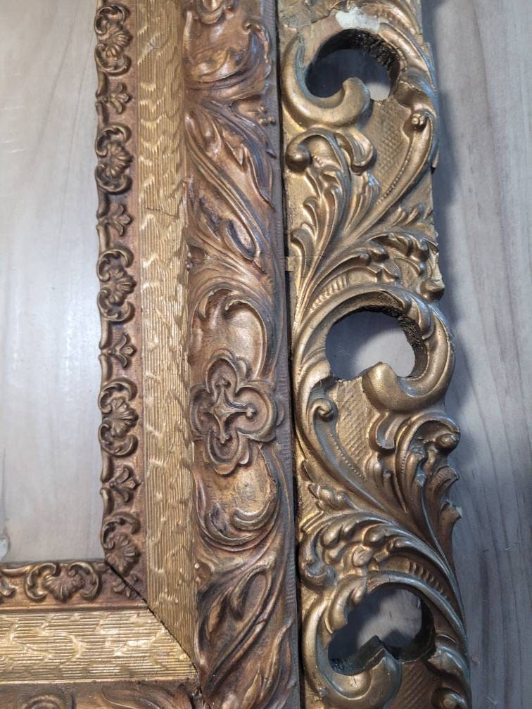 Antique Frame Gold Gesso Baroque Rococo on Wood Frame Hollywood Glam ...
