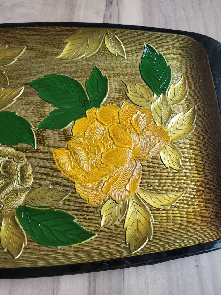 Japanese Vintage Laquerwear Tray Handpainted Shirokiya Set - Etsy