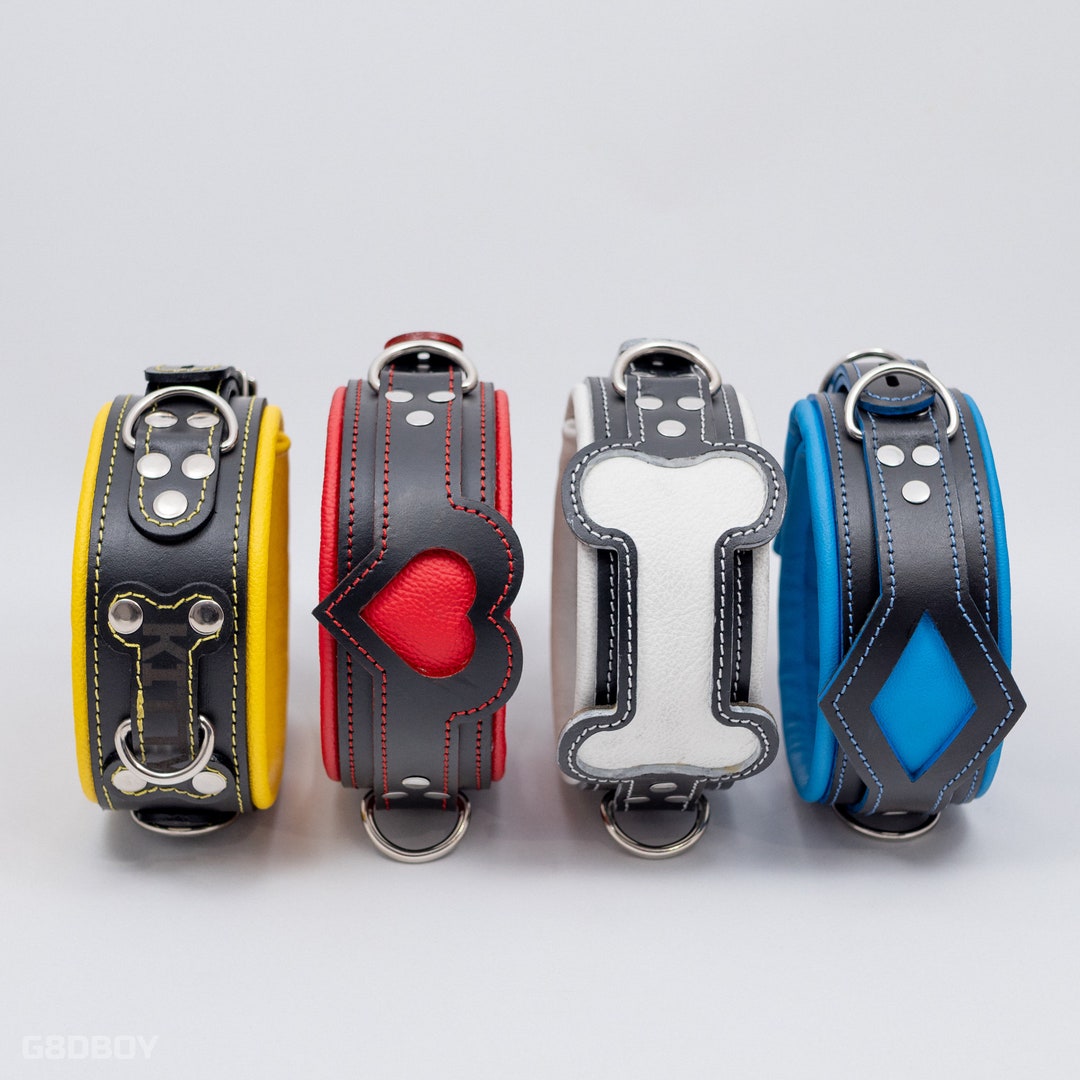 CUSTOMIZABLE BDSM Leather Collar, Neck Cuff Neck Restraints- Puppy Play ...