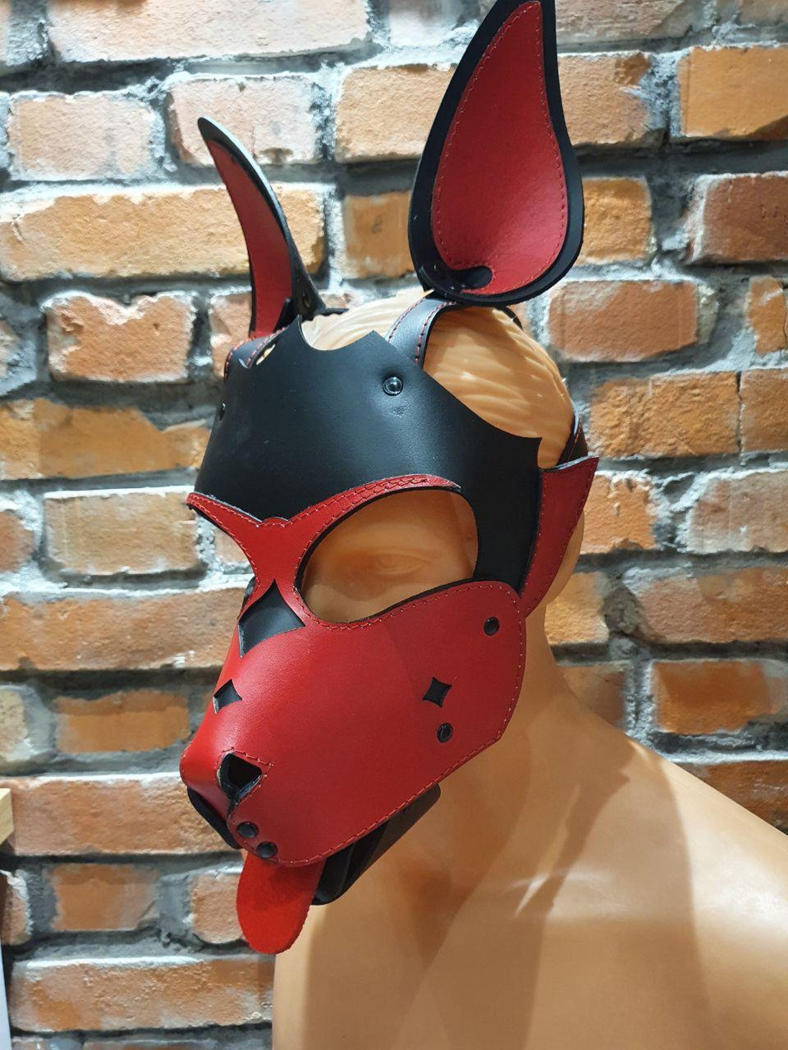 Leather Mask Type B, Pup Hood, Puppy Play, Black Leather, Pet Play ...