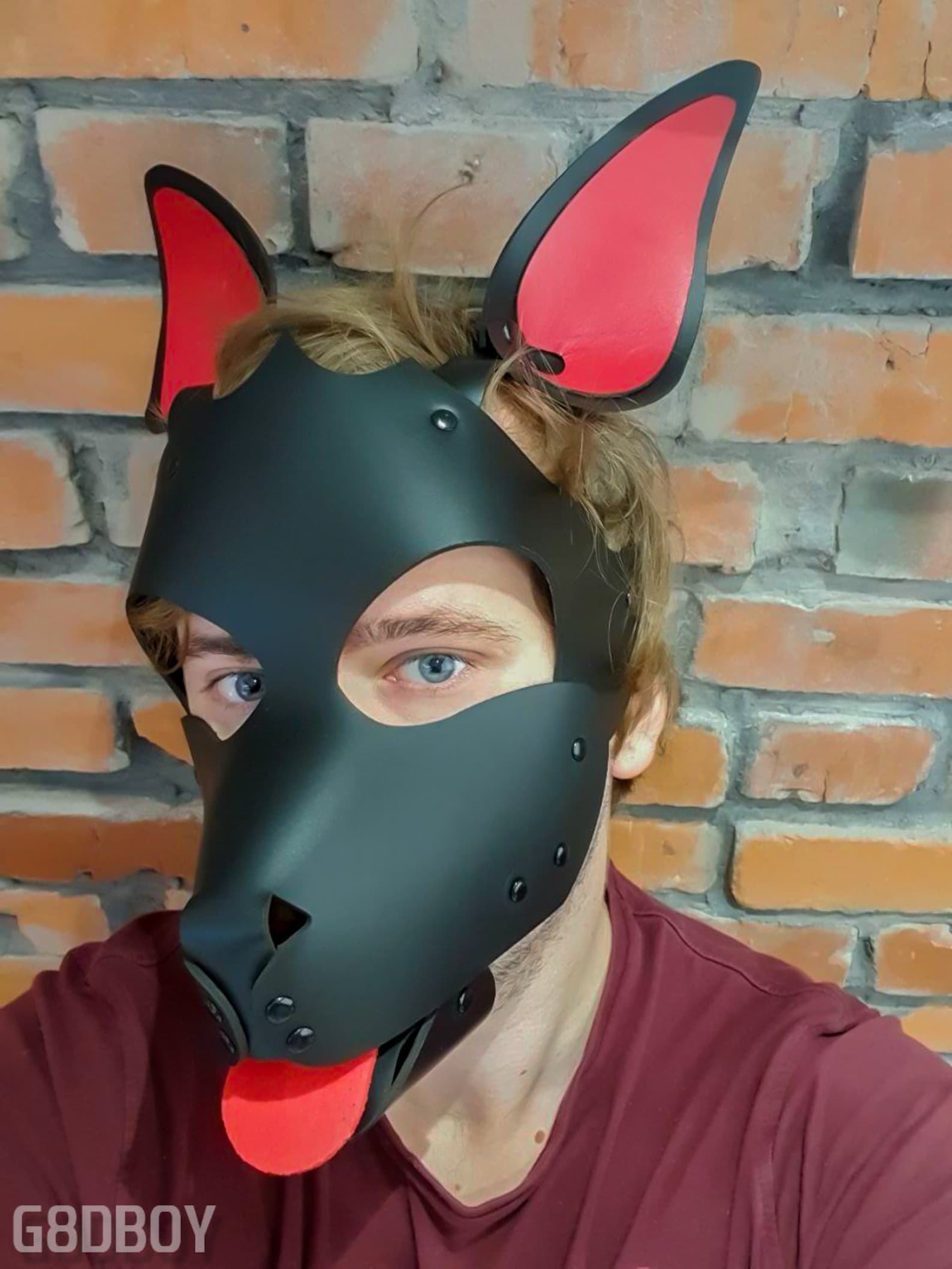 Leather Mask Type A Pup Hood Puppy Play Black Leather Pet | Etsy