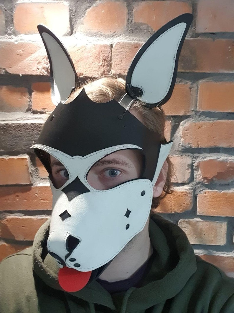 Leather Mask Type B Pup Hood Puppy Play Black Leather Pet | Etsy