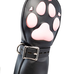 CUSTOMIZABLE Faux Leather Mittens Mitts Gloves With SILICONE Puppy Paw ...