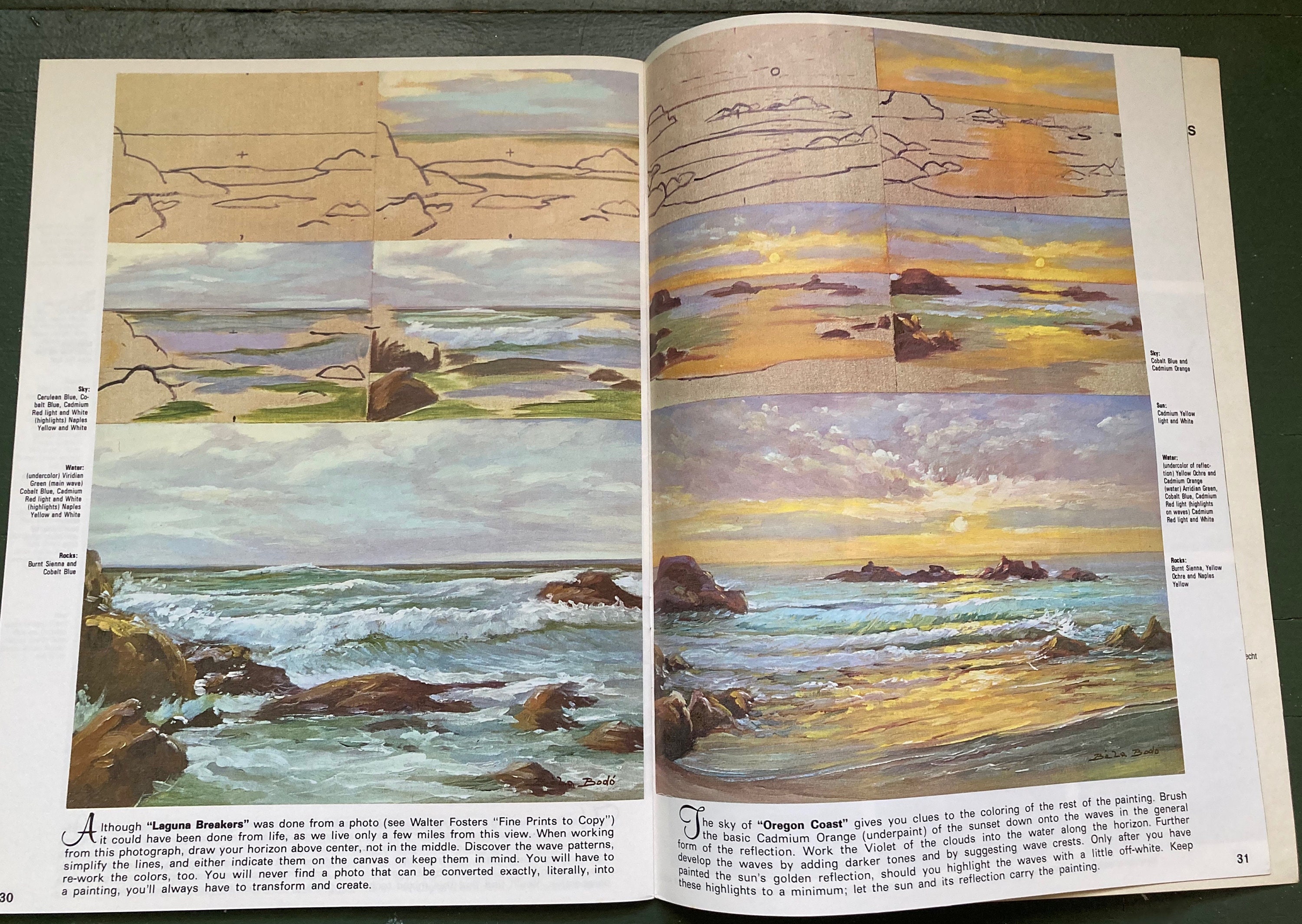 Vintage 1980s Art Book by Bela and Jan Bodo "32 PAINTING LESSONS in Oil ...