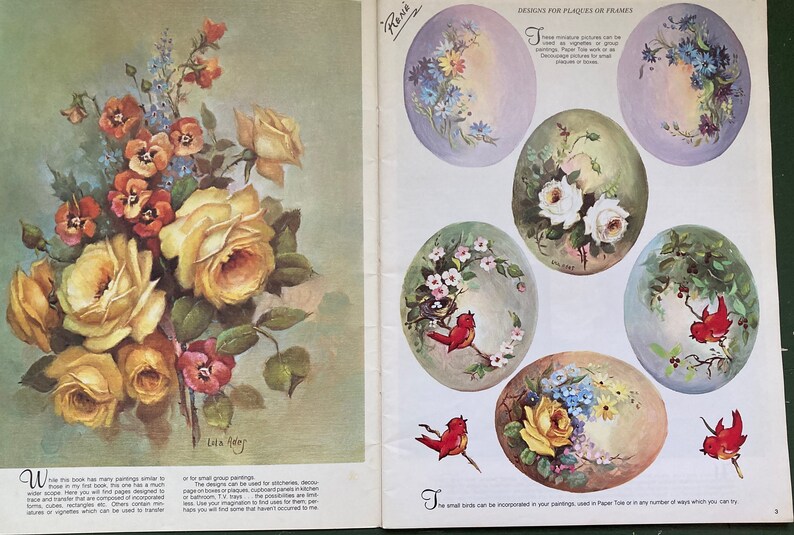 Vintage 1986 Art Book by Lola Ades flowers and DESIGNS to Copy a Walter ...