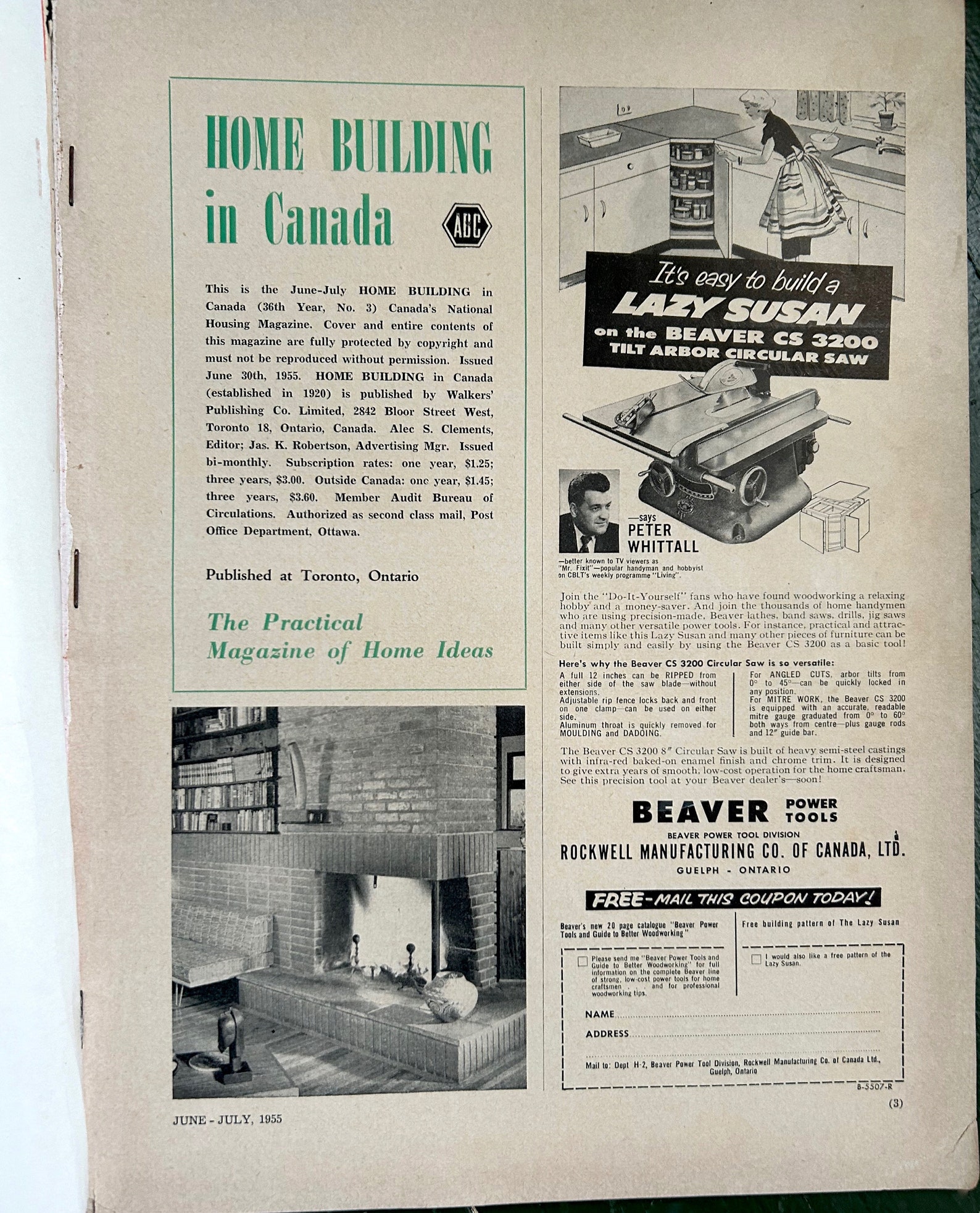 VINTAGE Mid-summer 1955 HOME BUILDING in Canada Architectural ...