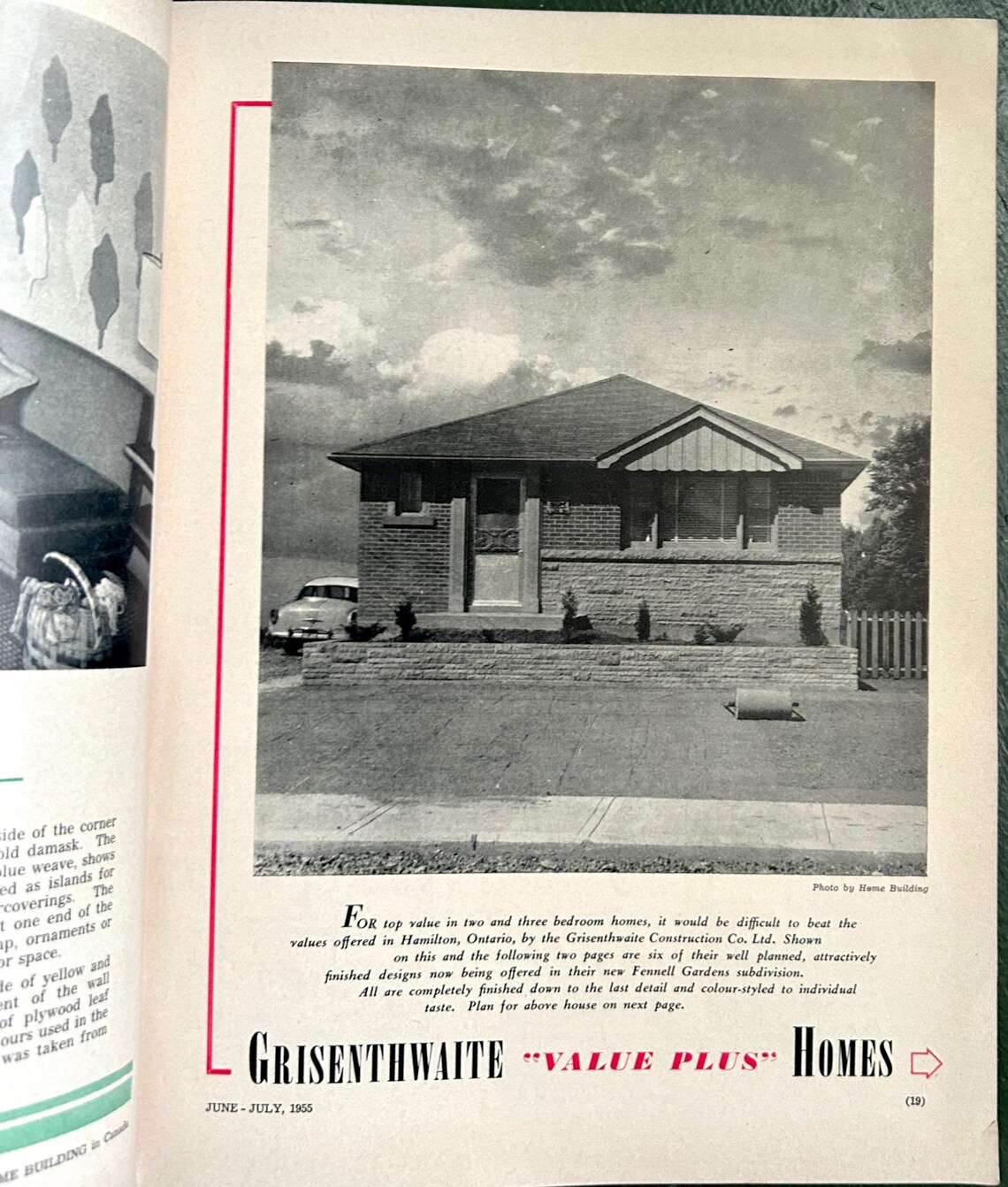 VINTAGE Mid-summer 1955 HOME BUILDING in Canada Architectural ...