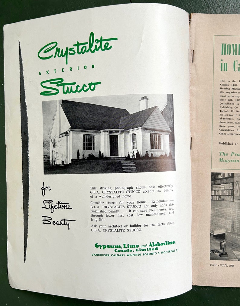 VINTAGE Mid-summer 1955 HOME BUILDING in Canada Architectural ...