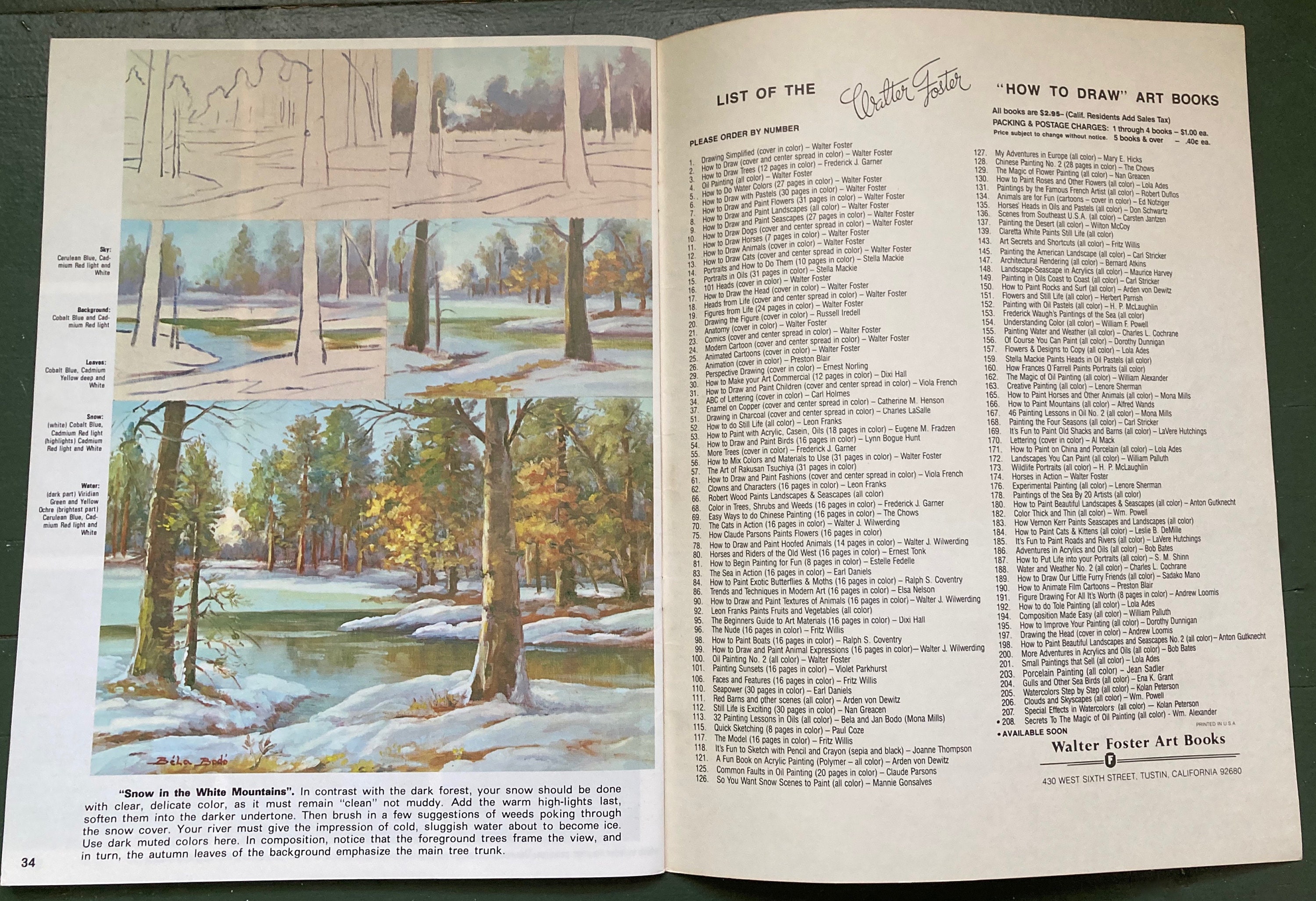 Vintage 1980s Art Book by Bela and Jan Bodo "32 PAINTING LESSONS in Oil ...