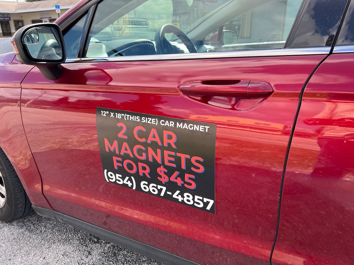 2 Car Magnets (12X18 Inches) Truck Magnets - Magnetic Signs - Etsy