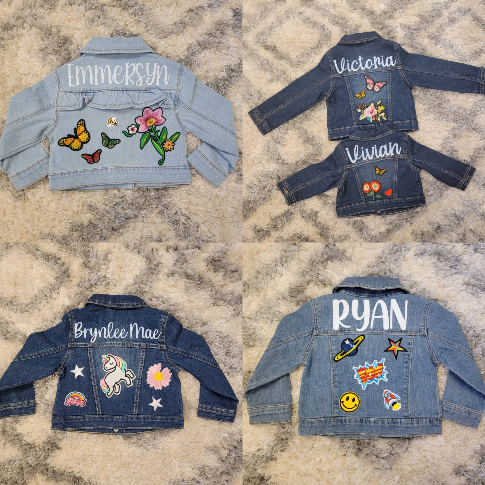 Personalized Baby Toddler Children Denim Jacket - Etsy UK