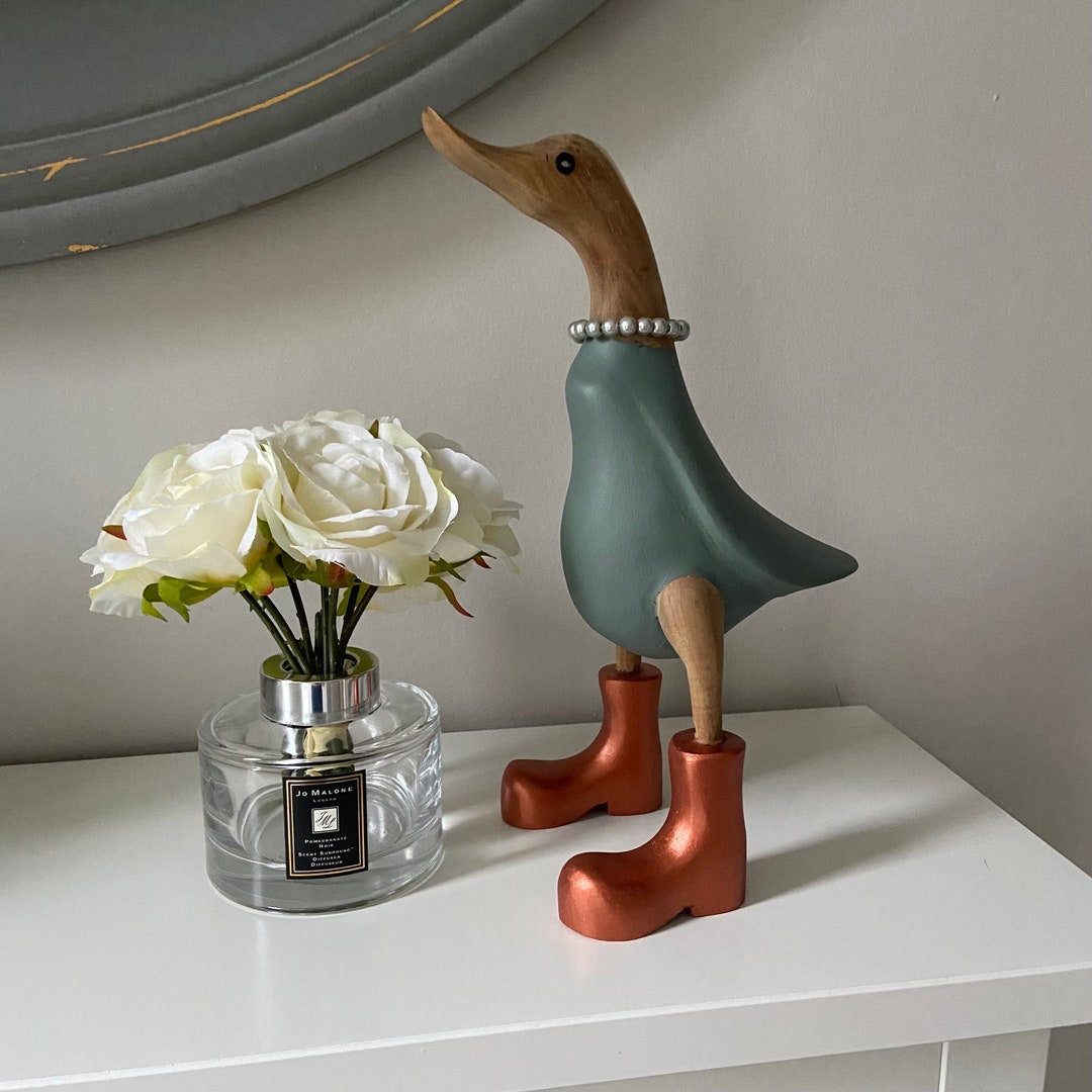 Penny - Wooden Duck With Welly Boots, Bamboo Duck - Etsy UK
