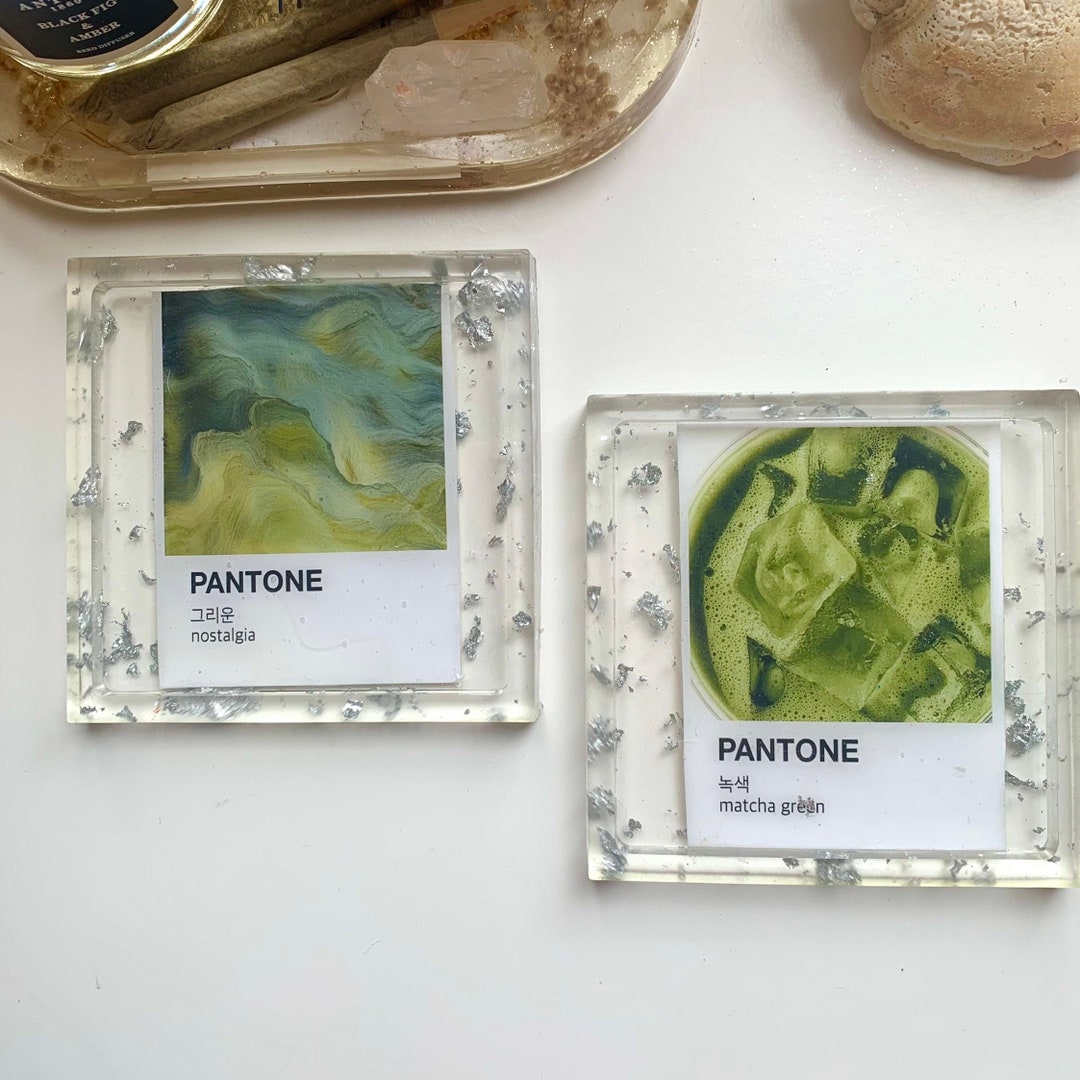 Pantone™ Collection: Matcha Sea Green Coaster Set (2 Pieces) - Gift ...