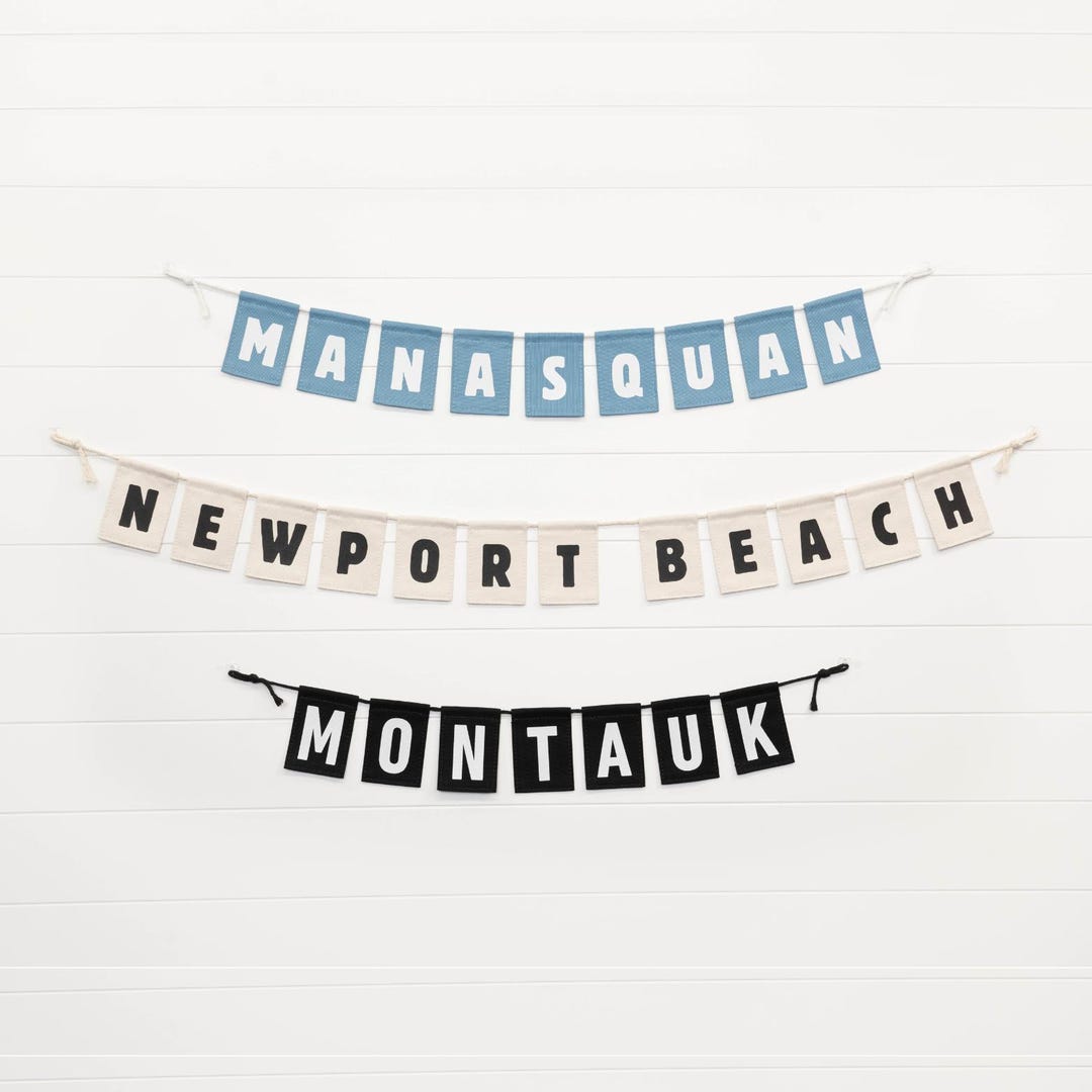 Personalized Beach Town Banner, Wall Decor for Shiplap Wall, Beach ...