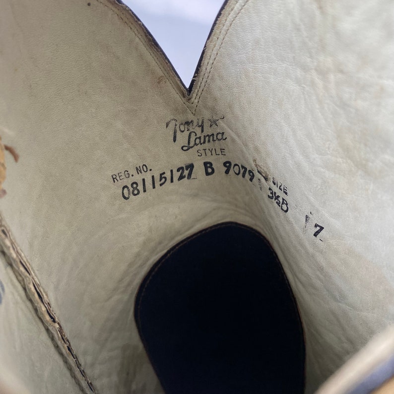 Tony Lama Vintage Western Boots, Python Snakeskin, Riding Heel, Rare ...