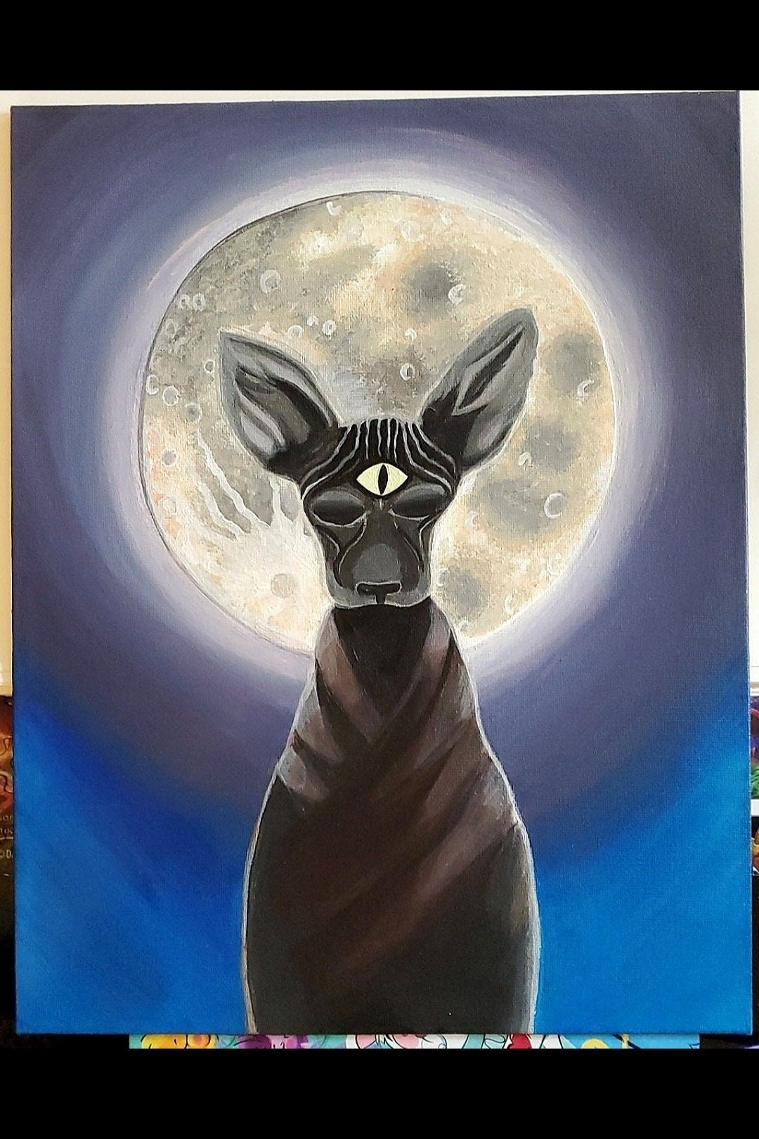 3rd Eye Cat Painting - Etsy