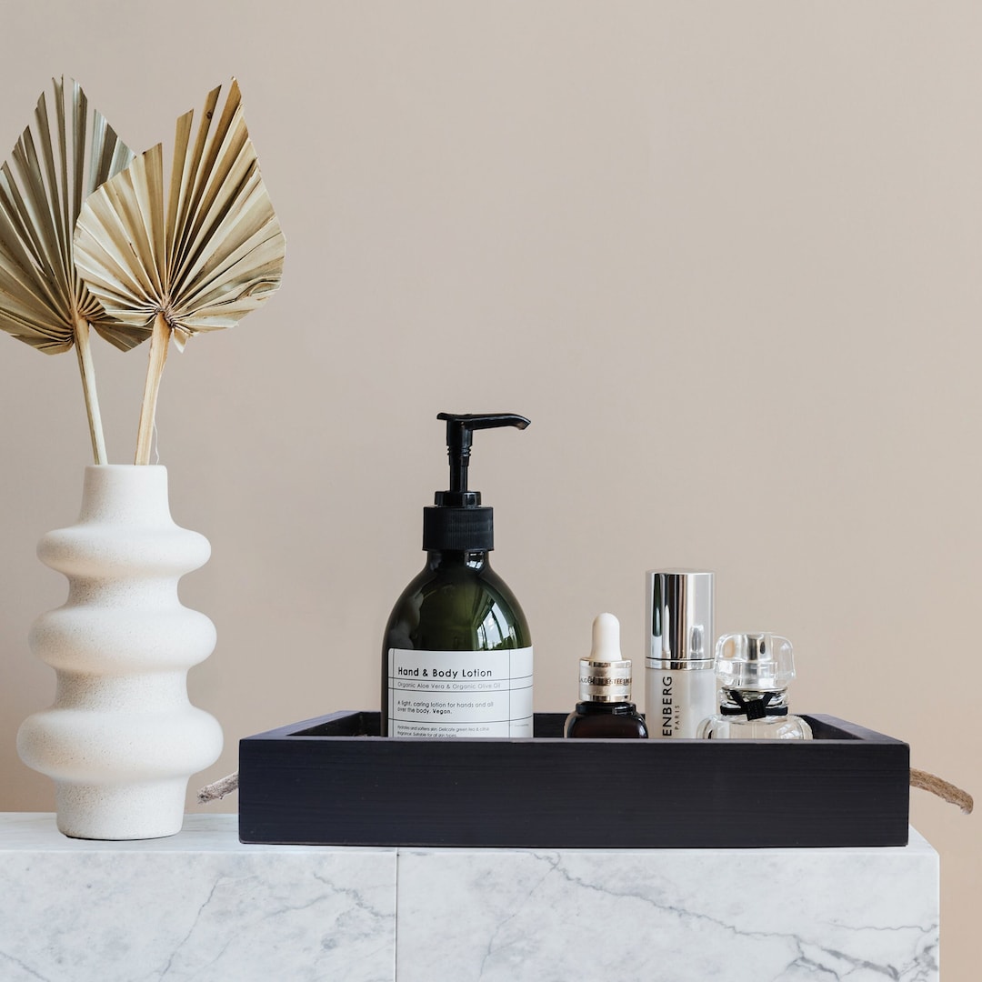 Black Decorative Tray Black Bathroom Tray Black Vanity Tray - Etsy