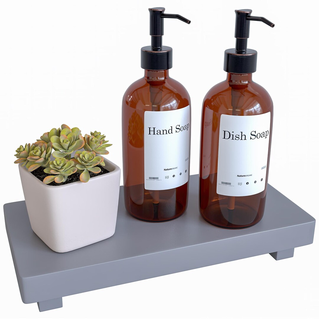 Wooden Soap Tray for Kitchen Counter 11 Farmhouse Risers for Decor ...