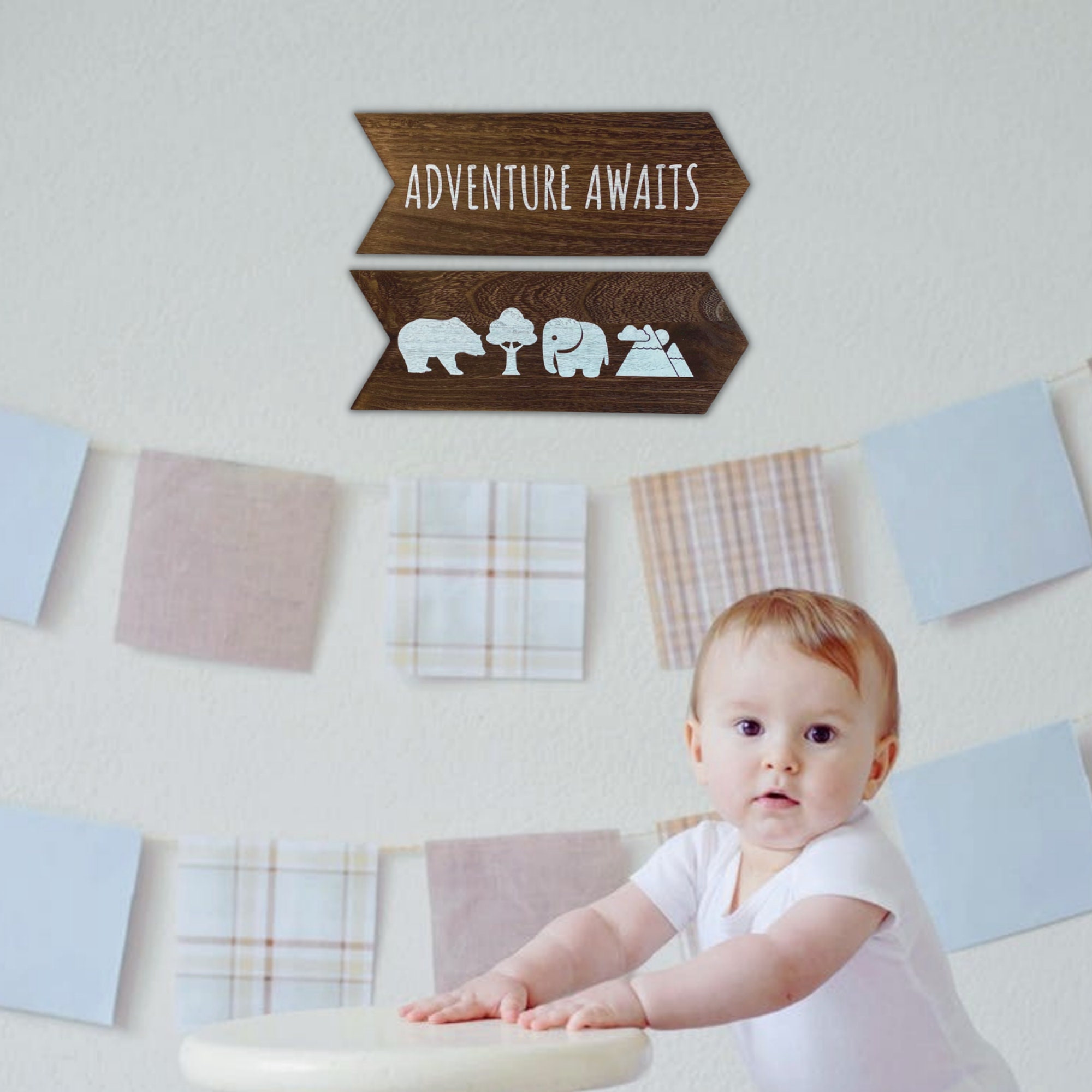 Nursery Wall Decor Adventure Awaits Wall Decor Sign With - Etsy