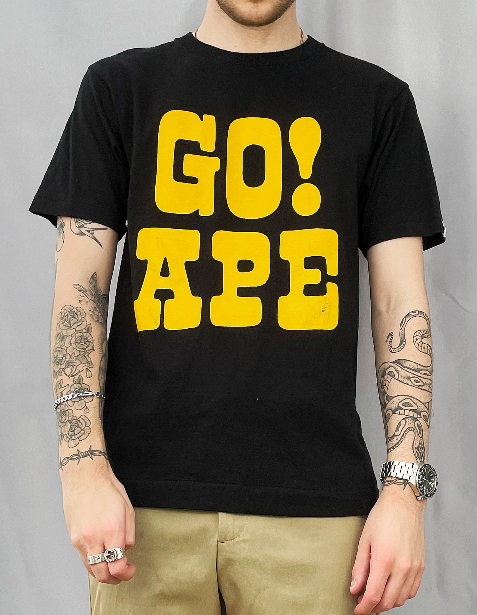 A Bathing Ape / Bape Go! Ape Screen Printed Short Sleeve T Shirt Nigo ...