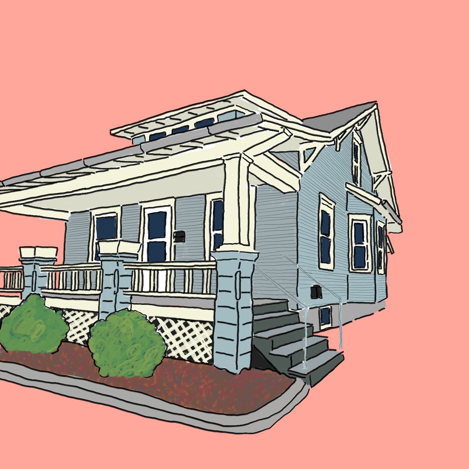 Custom Drawing of Your House - Etsy