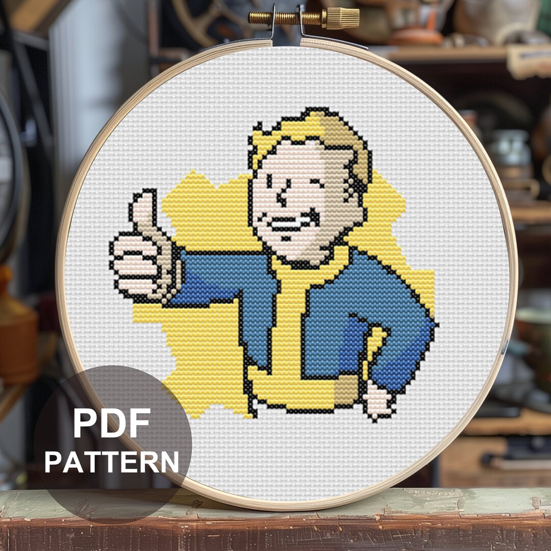 Fallout - Vault Boy Cross Stitch Chart - Digital PDF Pattern - Etsy