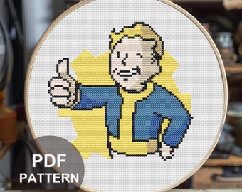 Fallout Vault Boy Cross Stitch Pattern - Etsy UK