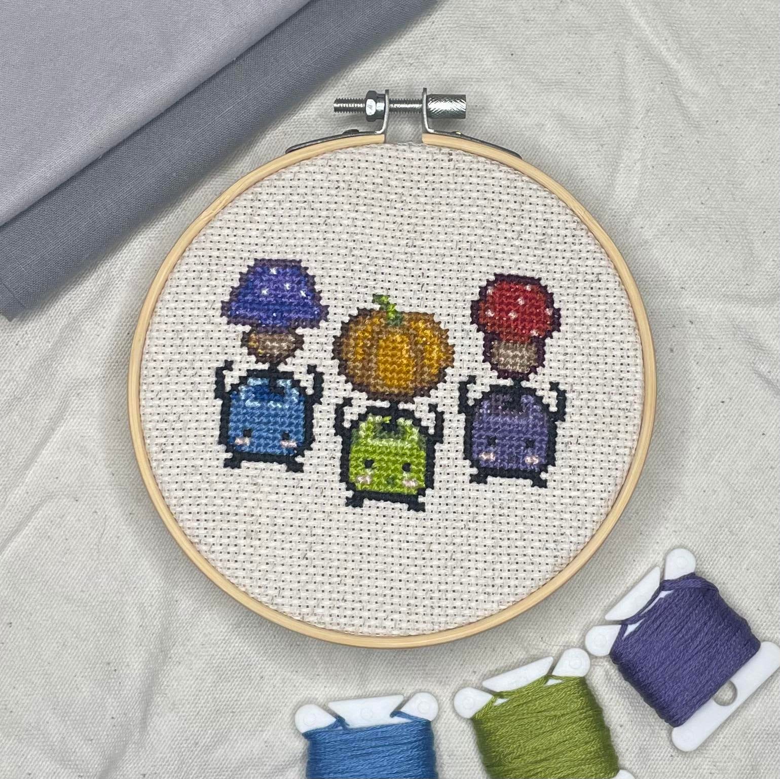 Stardew Valley Cross Stitch Digital Pattern Junimo Trio - Etsy