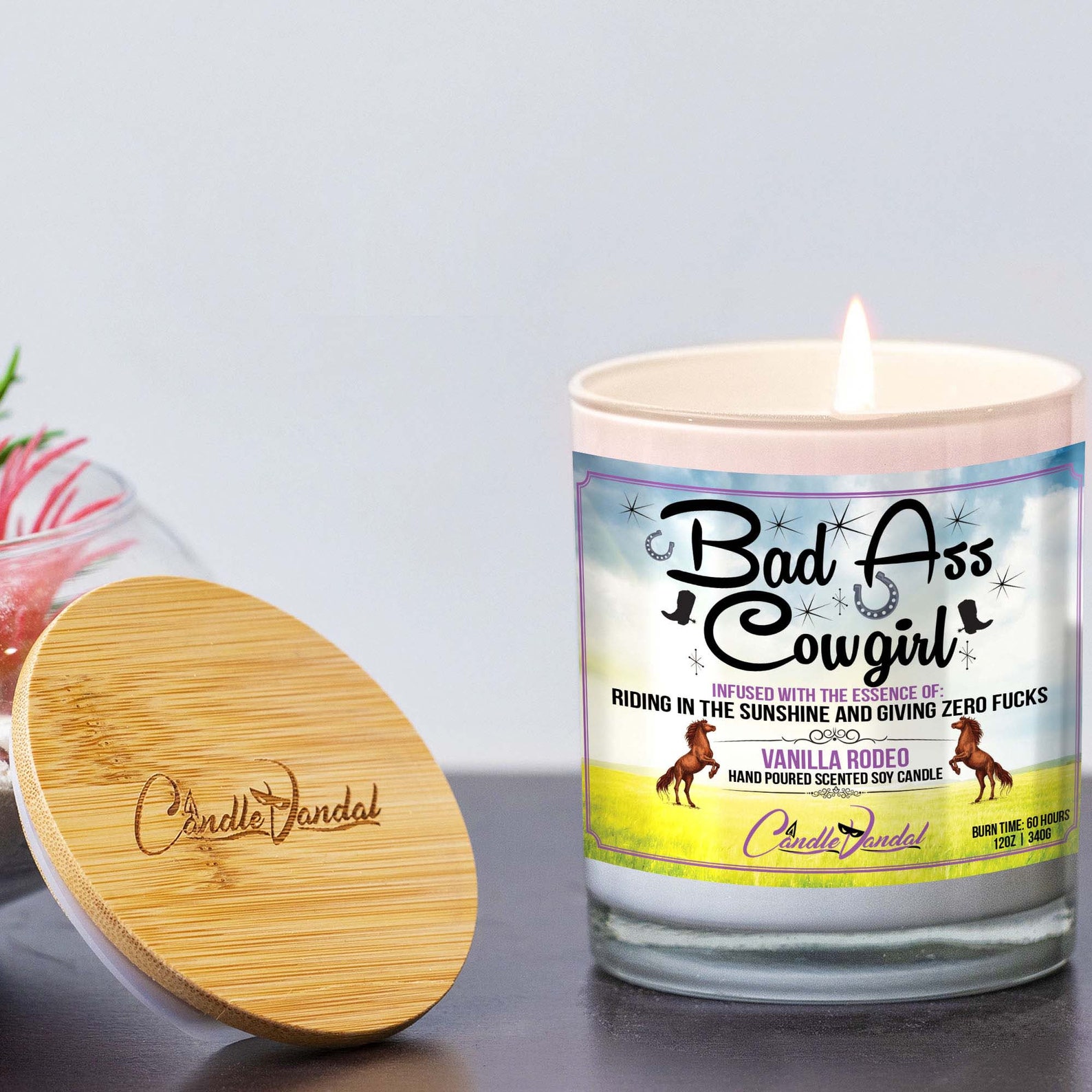 Funny Candle Bad Ass Cowgirl Vanilla Scented Glass Jar W/ - Etsy