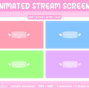 Animated Stream Screens Twitch Streaming Pastel Cute - Etsy
