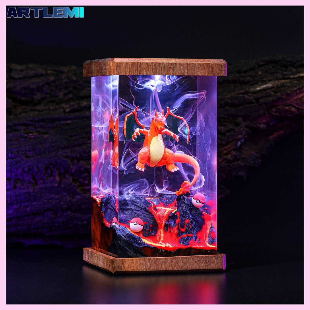 CHARIZARD POKEMON Epoxy Lamp Custom Pokemon Resin Lamp Resin Night ...