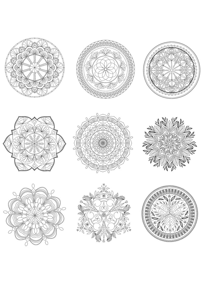 Mandala Coloring Book by Olha Chubay - 30 PAGES, PDF, Printable ...