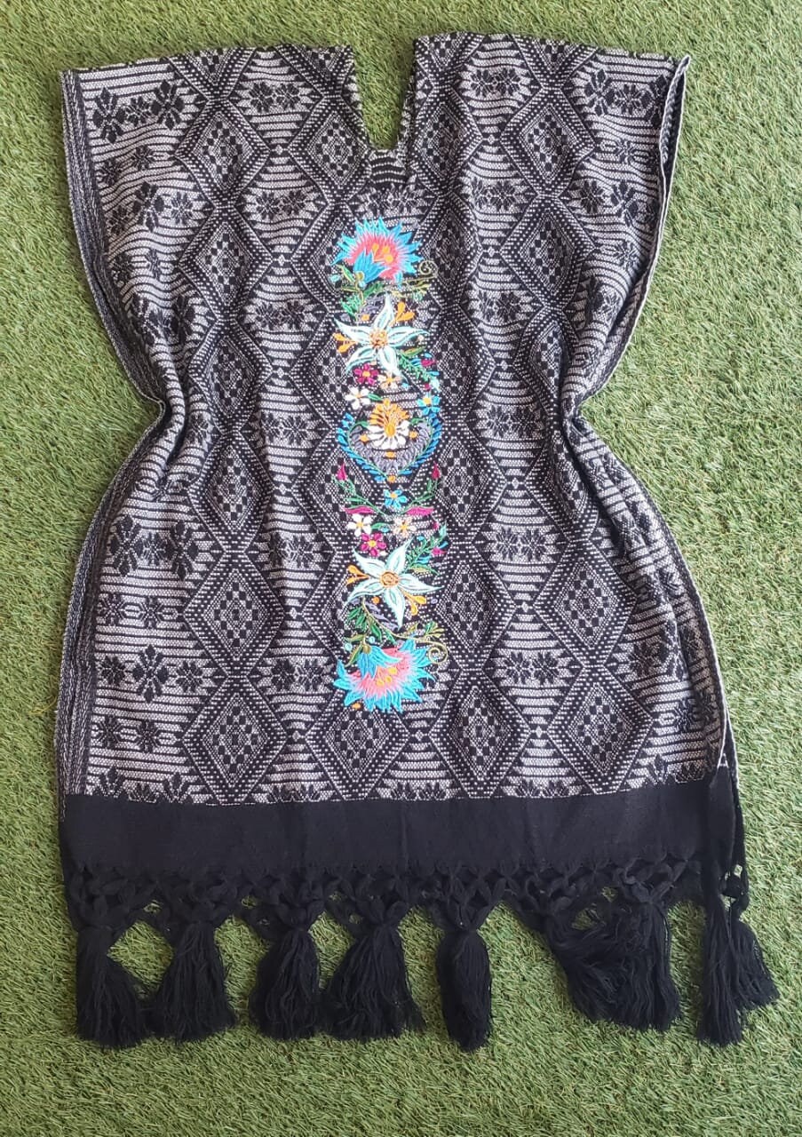 Gabán Mexicano Largo Gaban Bordado Poncho Mexicano | Etsy