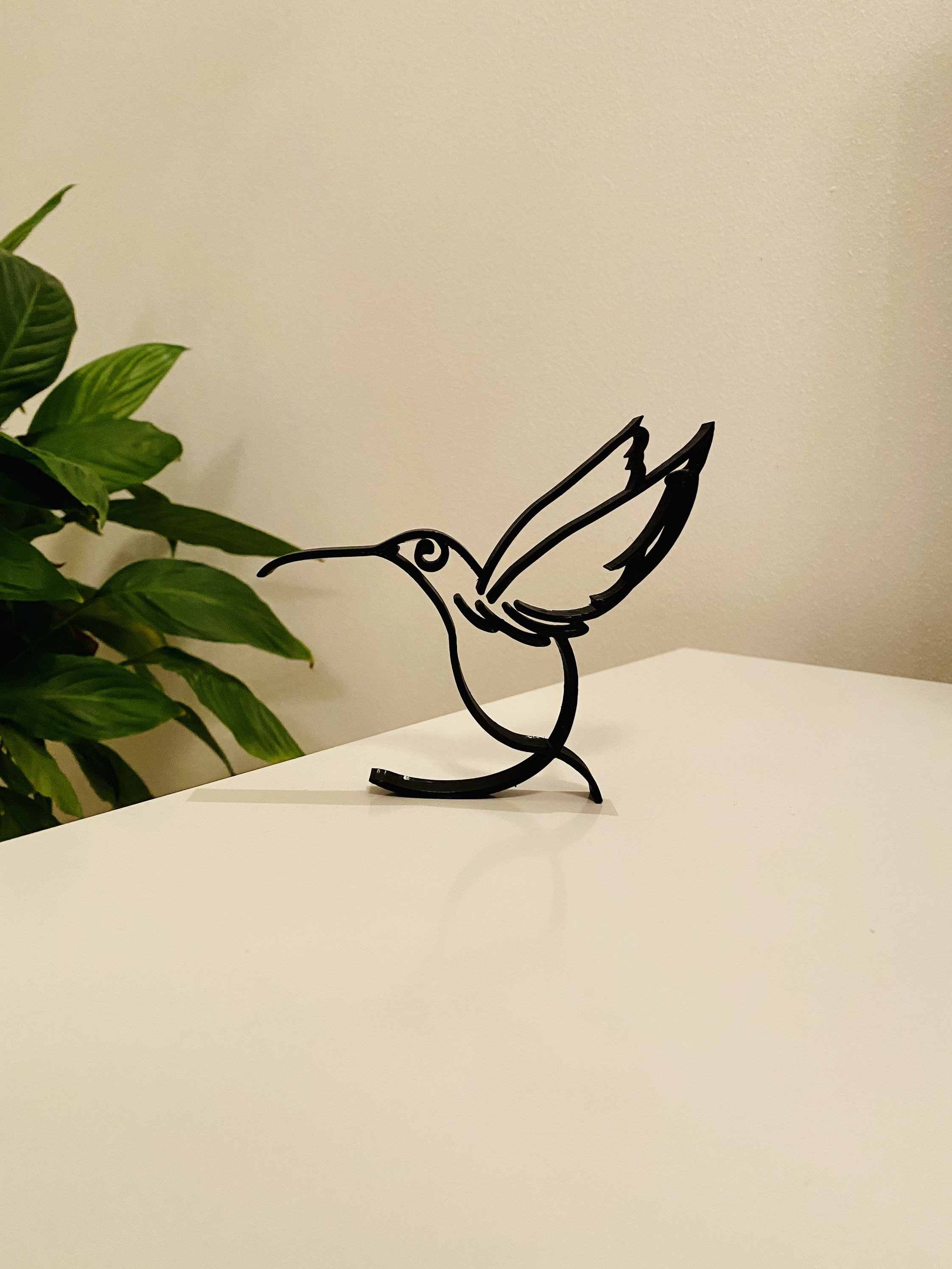 Hummingbird Minimalist Art Plastic Sculpture 3D Printed - Etsy