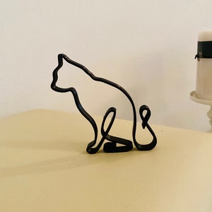 Sitting Cat, Tabletop Plastic Figure, Minimalist Art Sculpture, Shelf ...