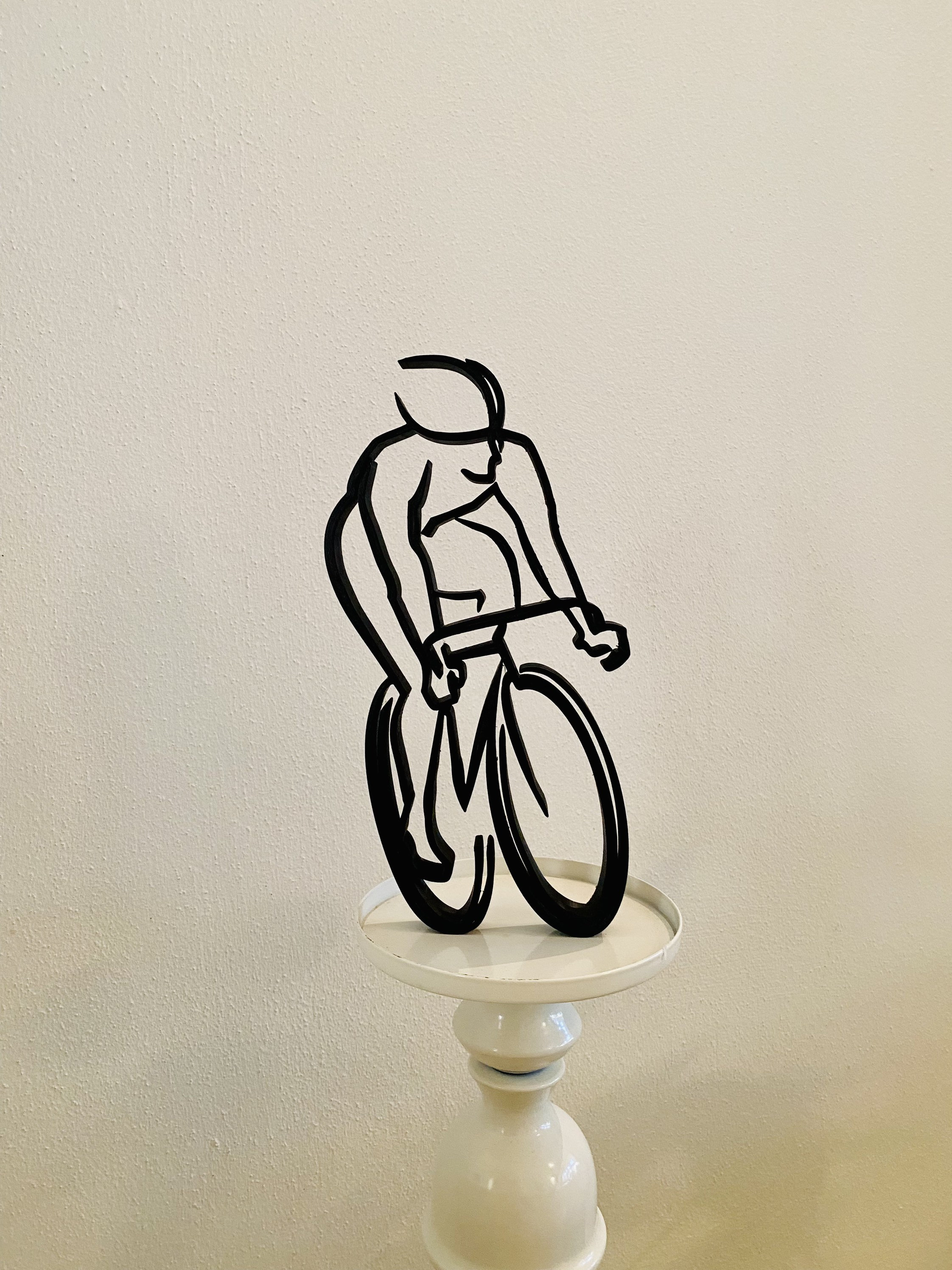 3D Printed Cyclist Figure: Minimalist Art, Bookshelf Decor - Etsy