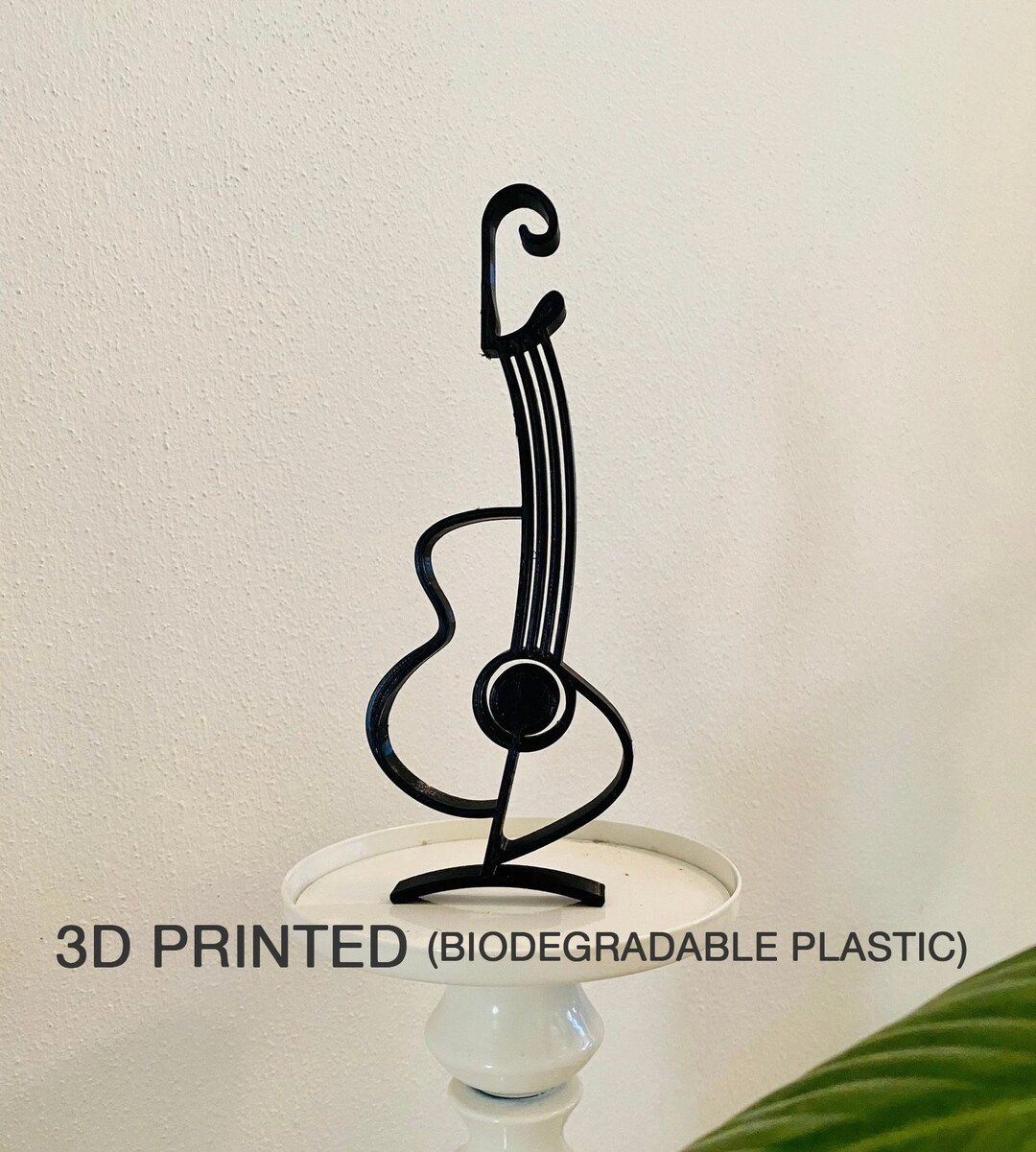 Abstract Guitar Sculpture: 3D Printed Minimalist Art, Home Decor - Etsy
