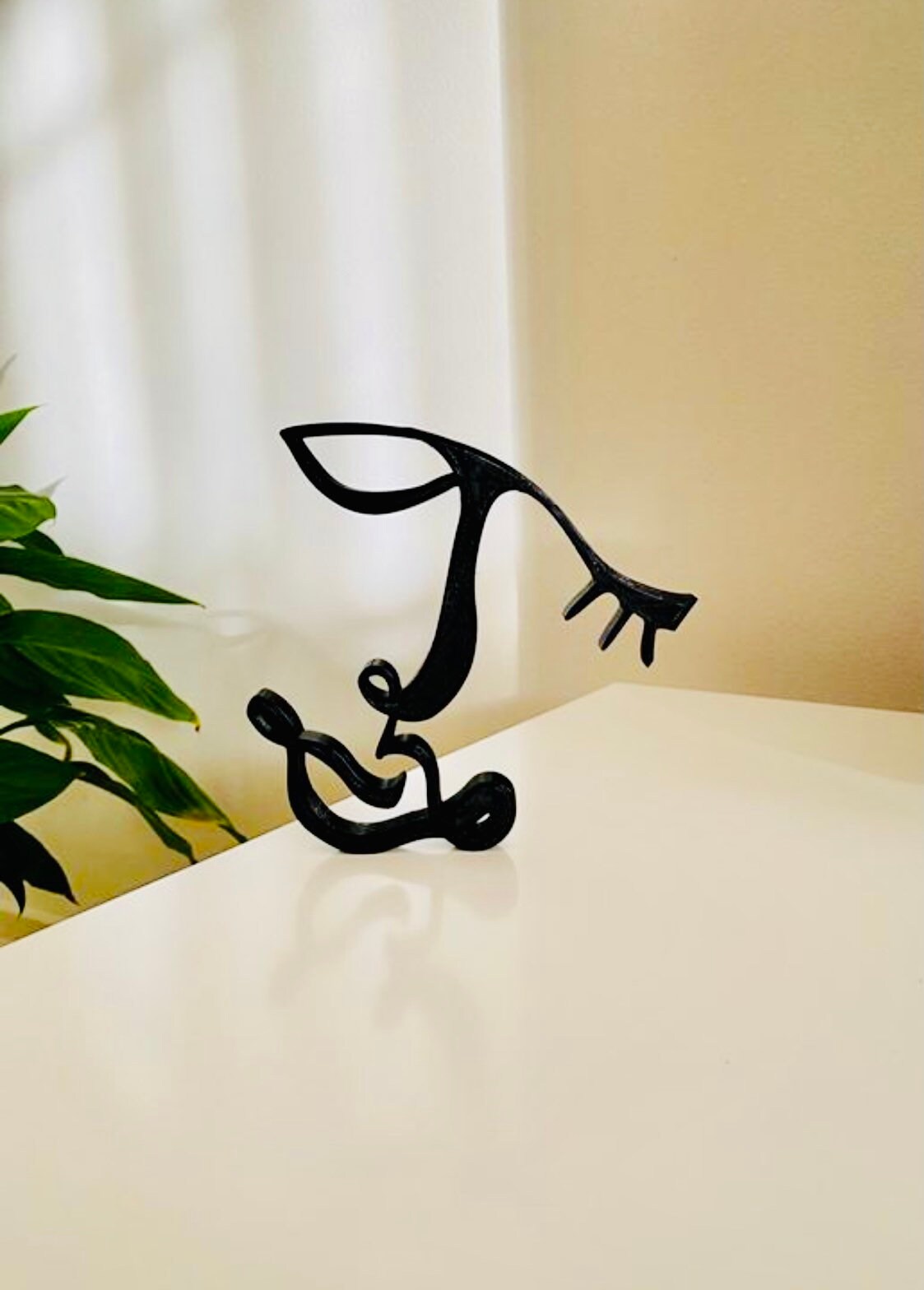 Wink Abstract Face Minimalist Art Plastic Sculpture Shelf - Etsy