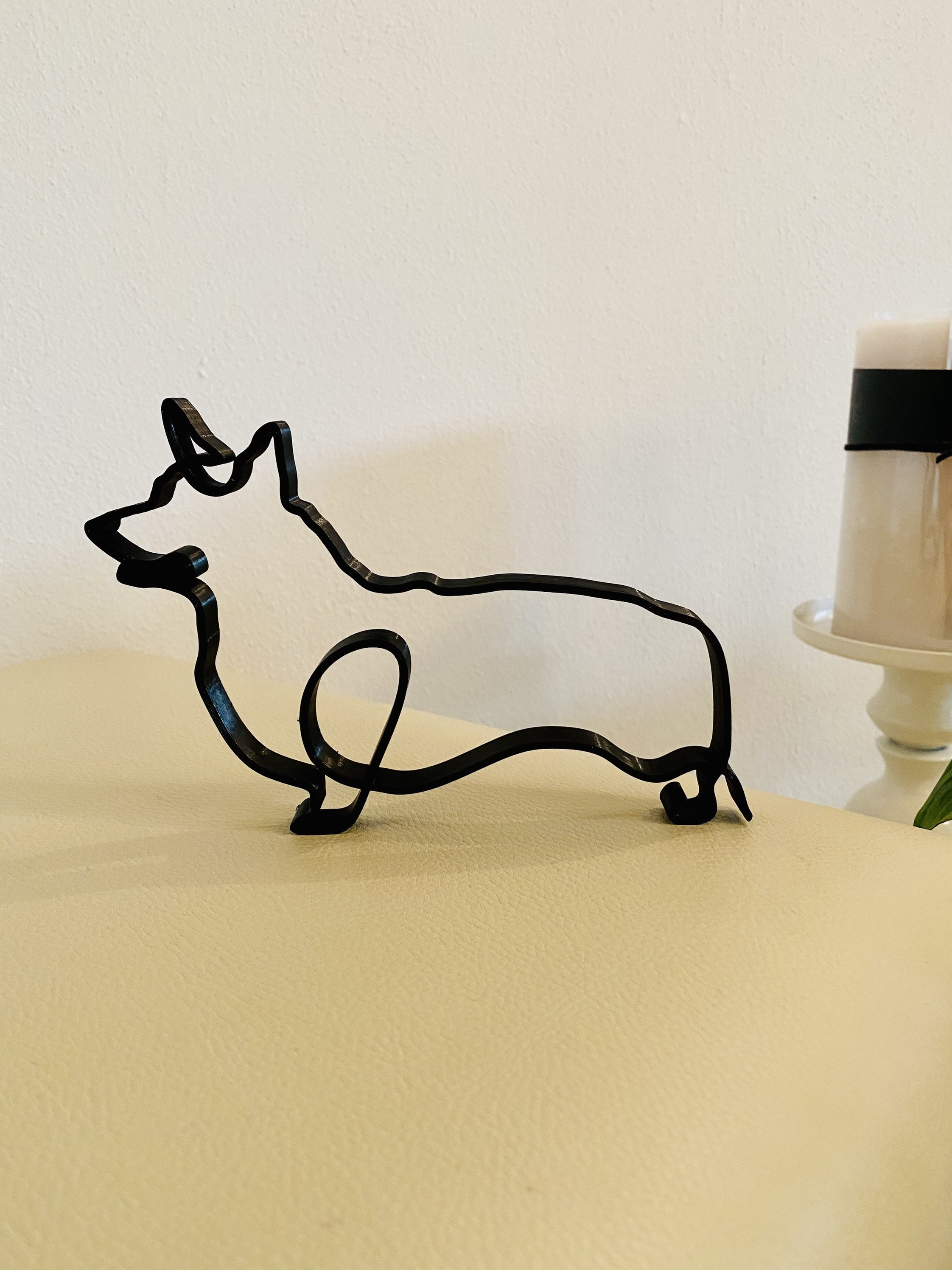 Corgi Dog Minimalist Art Plastic Sculpture 3D Printed Gifts | Etsy
