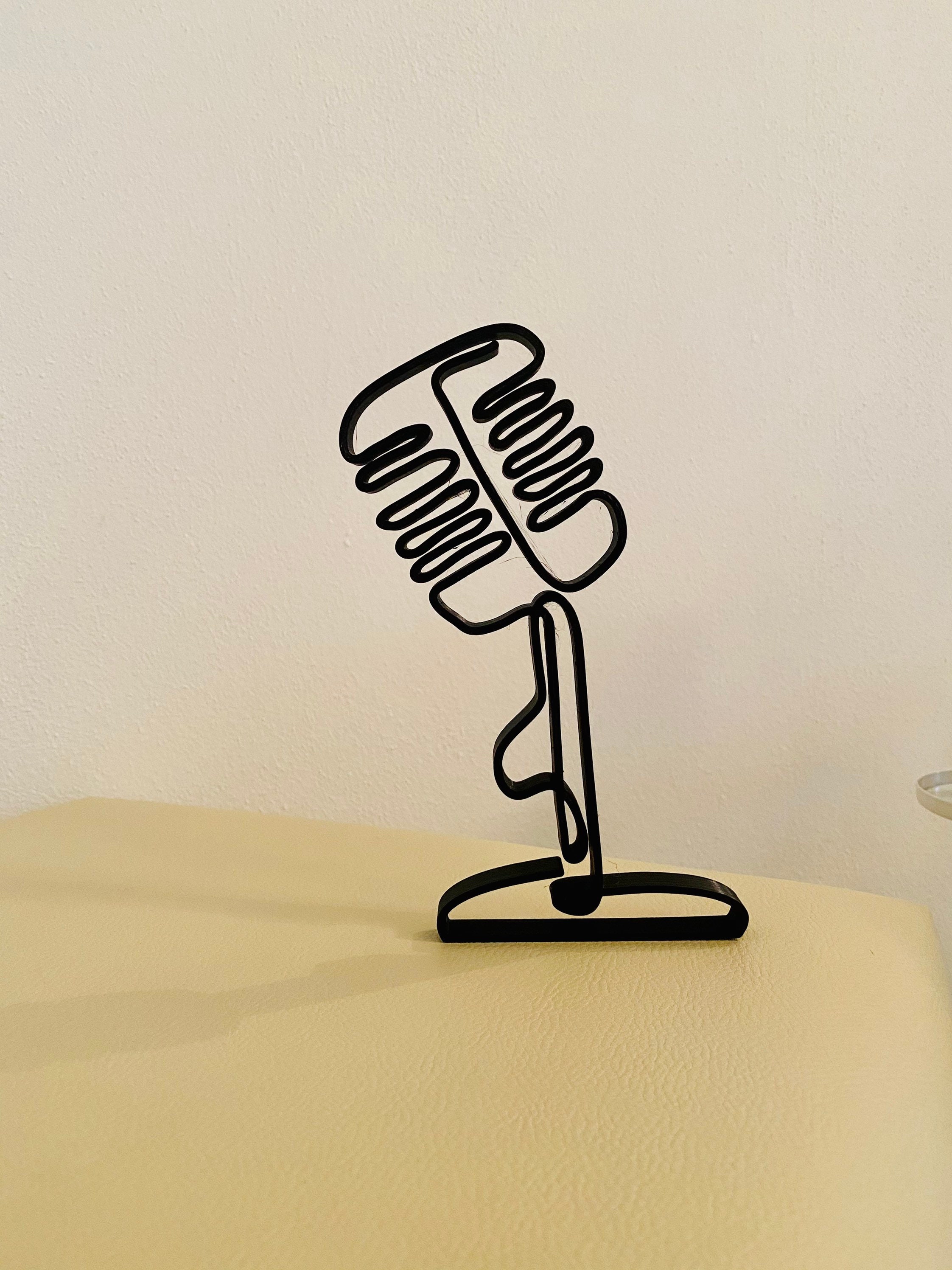 Microphone Tabletop Figure Radio Song Sing Music Studio - Etsy