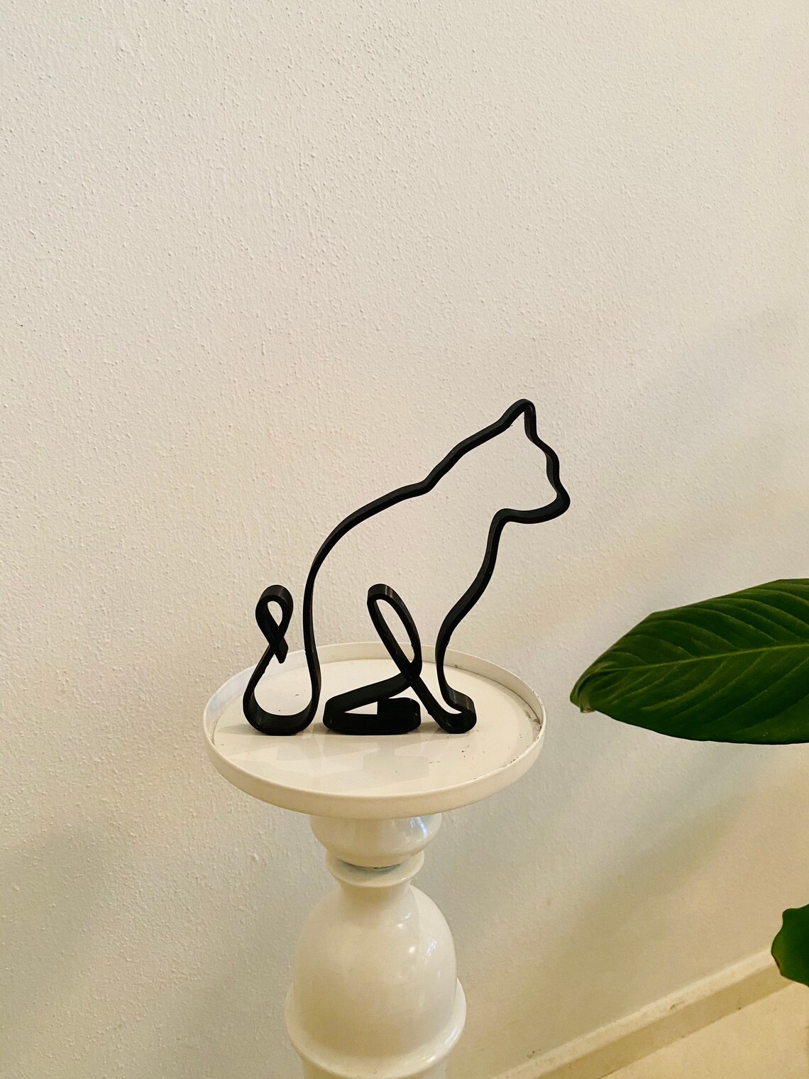 Sitting Cat Tabletop Plastic Figure Minimalist Art | Etsy