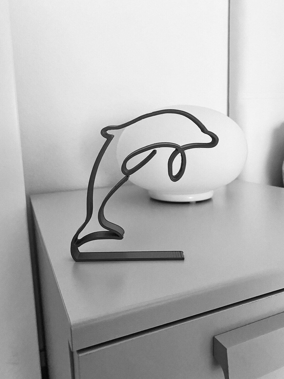 Dolphin Tabletop Figure, Shelf Decor, Minimalist Art Sculpture, 3D ...