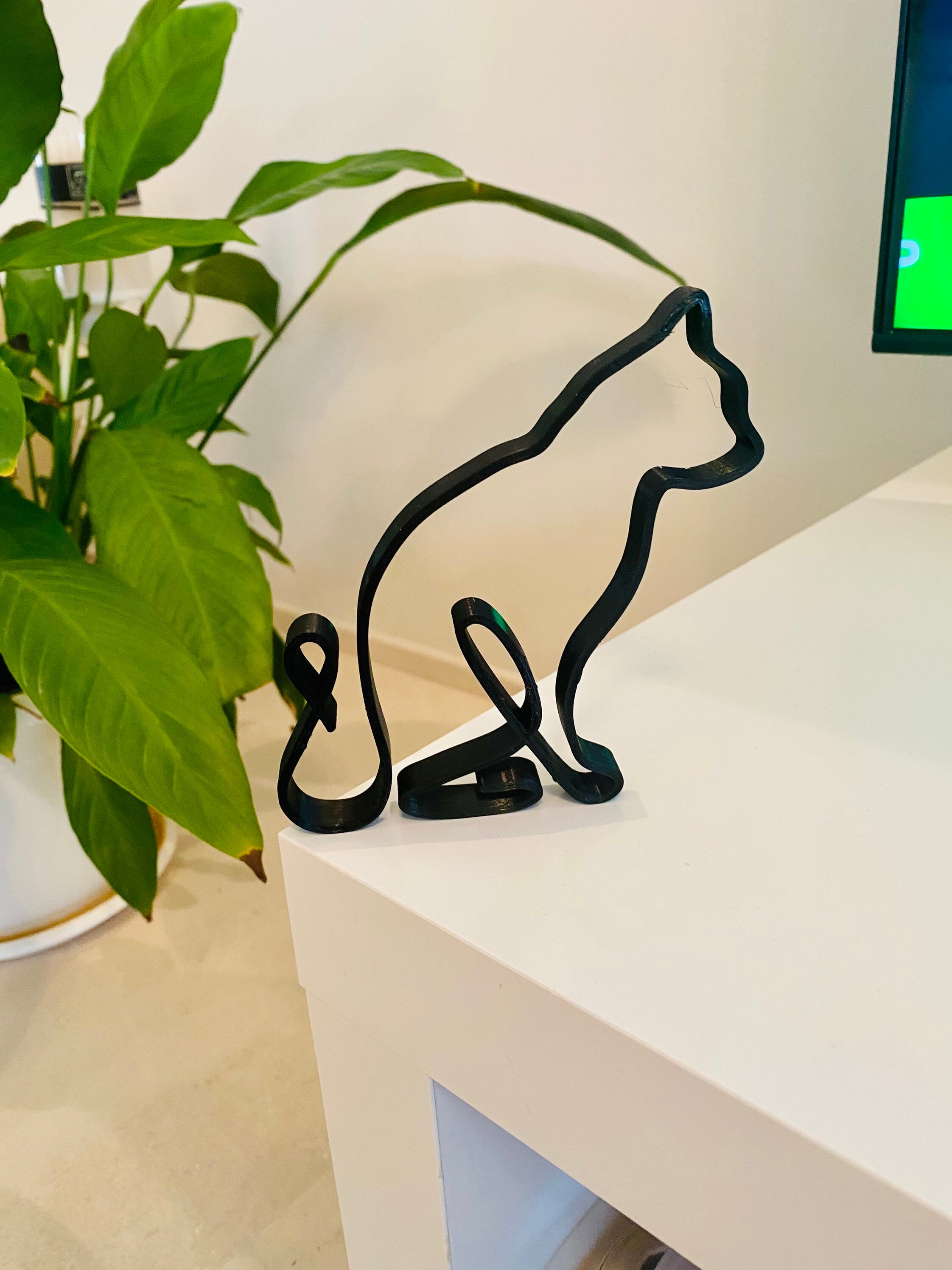 Sitting Cat Tabletop Plastic Figure Minimalist Art - Etsy