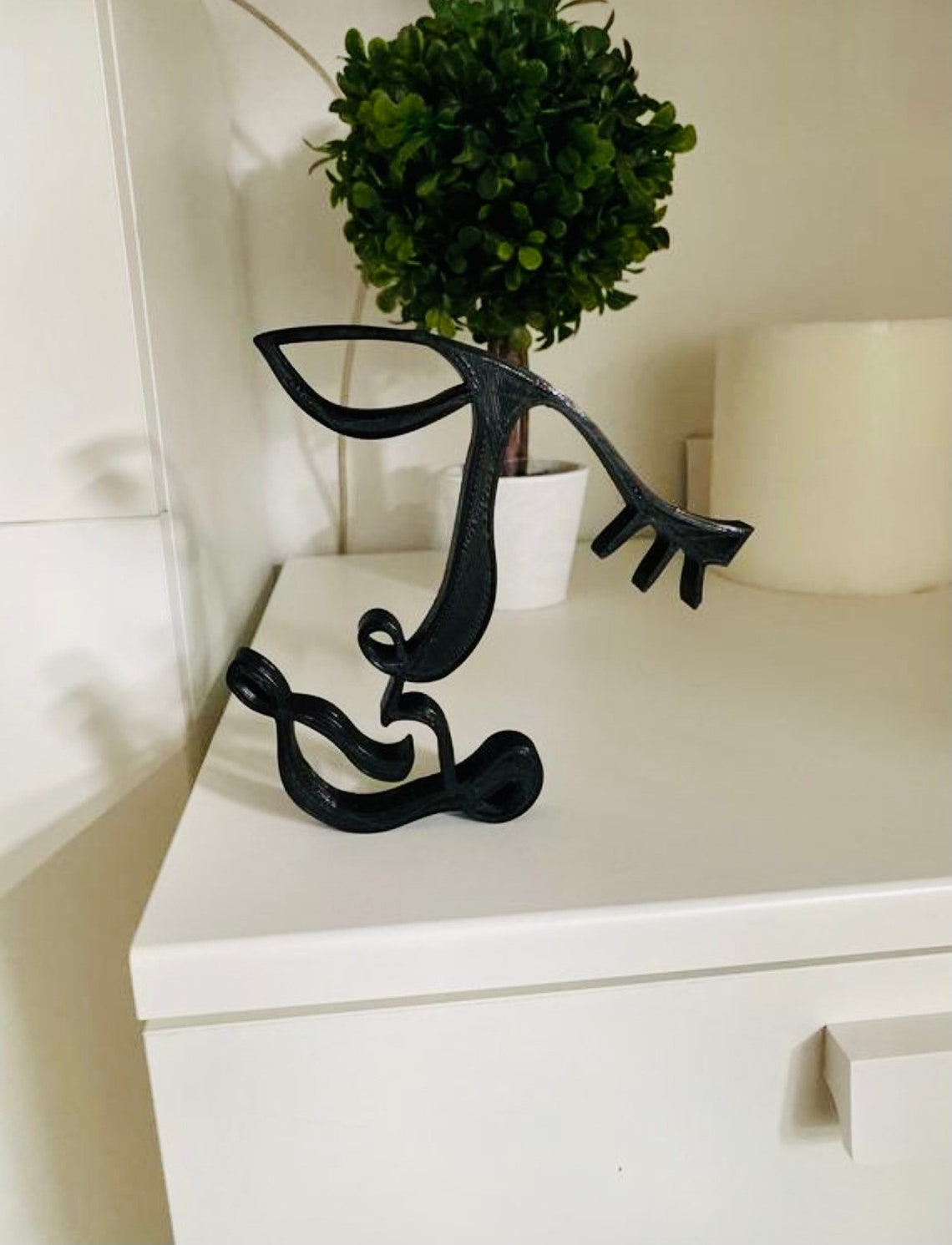 Wink Abstract Face Minimalist Art Plastic Sculpture Shelf - Etsy